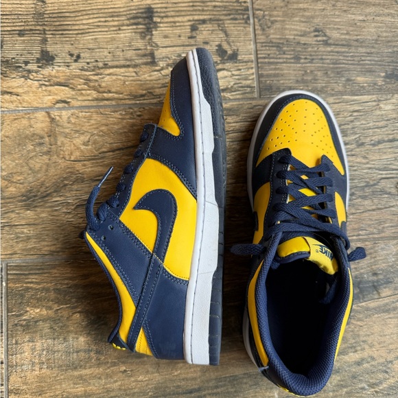 Nike | Shoes | Michigan Dunks Nike Yellow And Blue Sneakers Size 65 ...